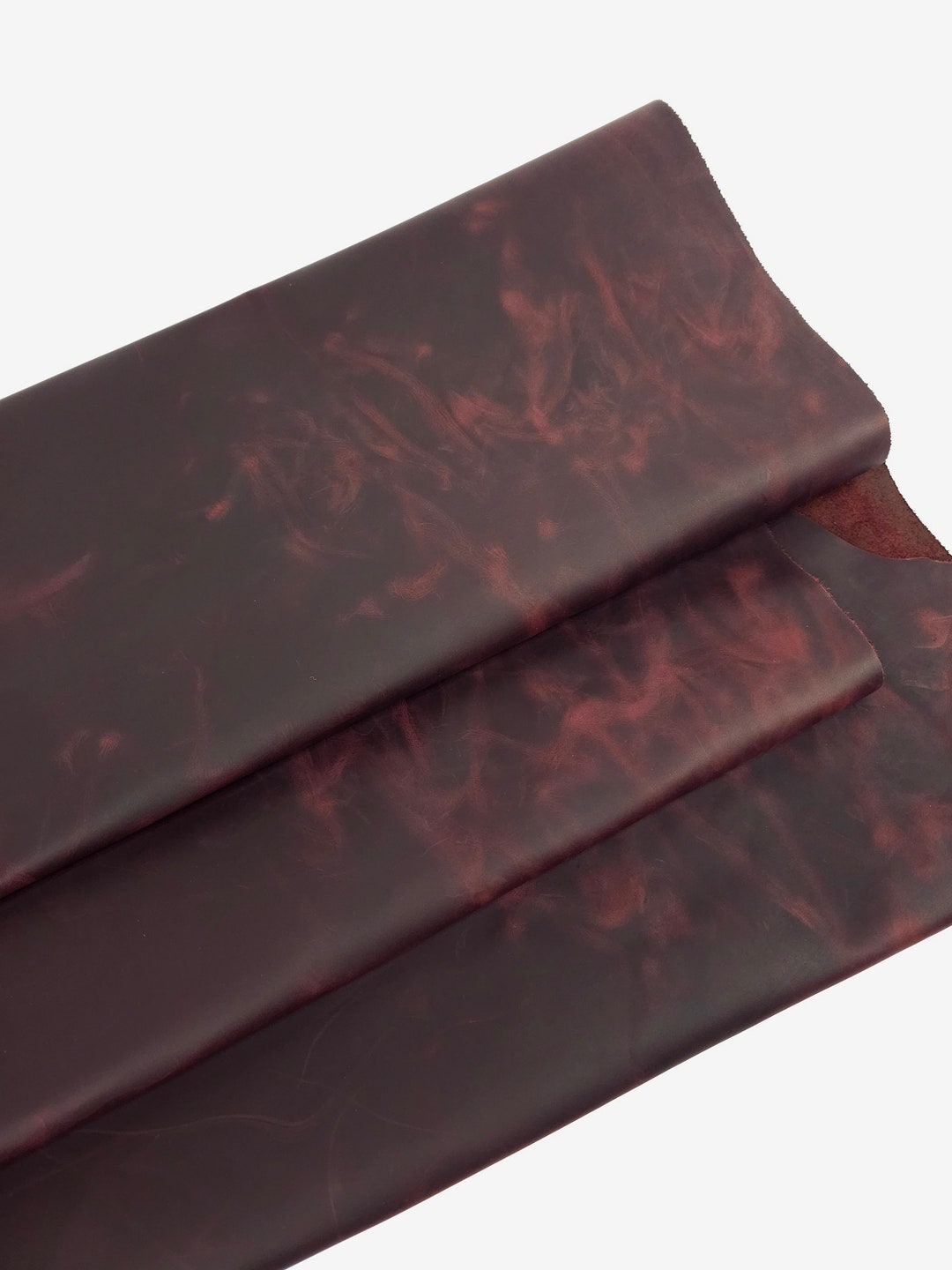 Oxblood Red Crazy Horse Vintage Pull up Rustic Leather - Etsy
