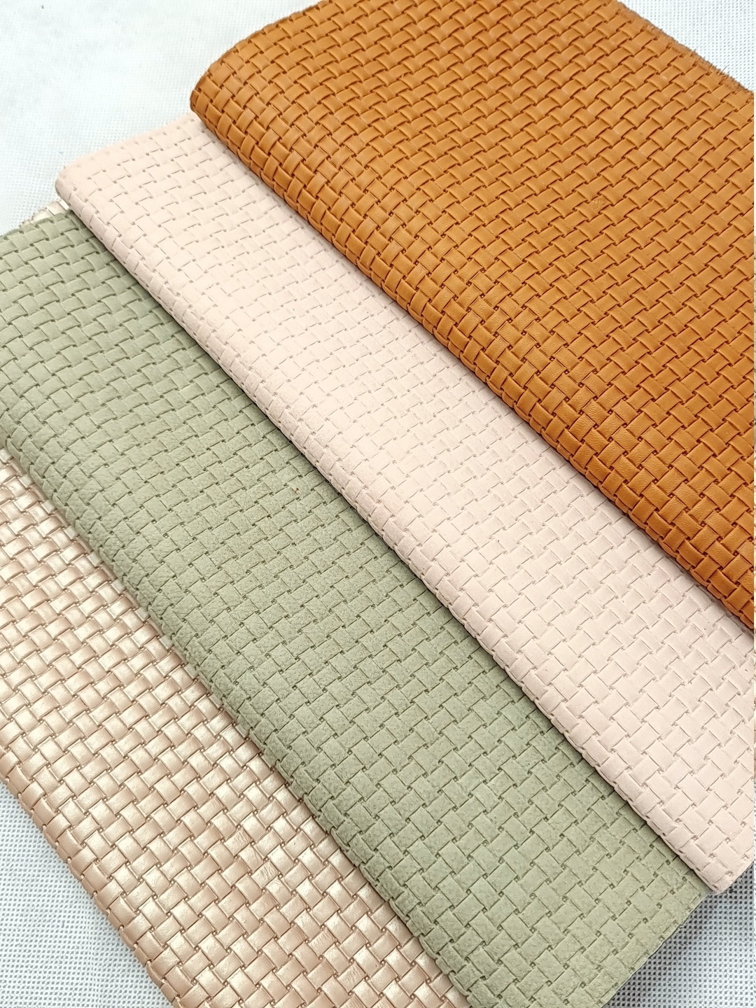 Small Basket Weave Embossed Genuine Leather for Earrings, Acessories ...