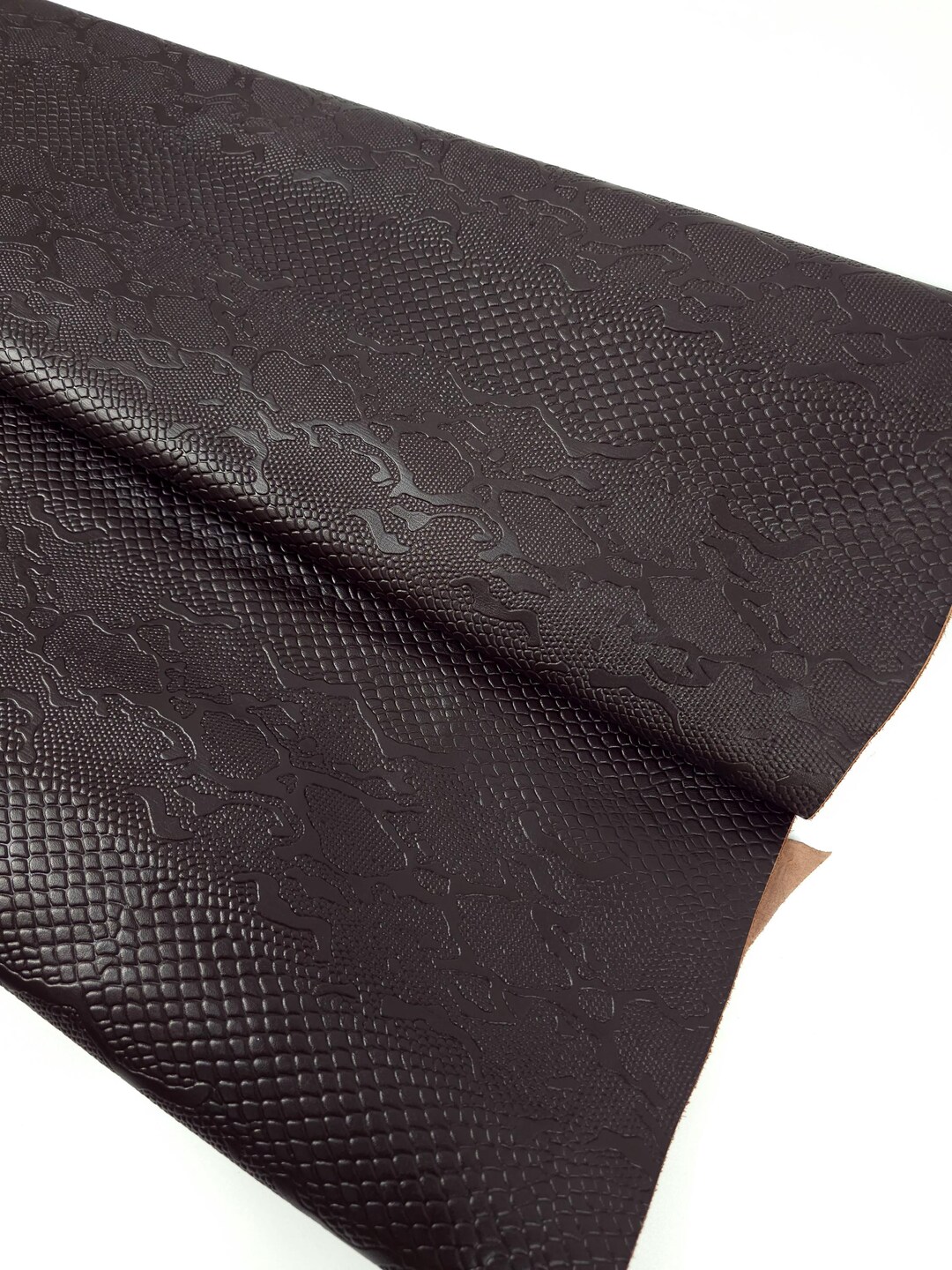Seal Brown Viper Leather Embossed Texture Amazing Snake Relief LFC - Etsy