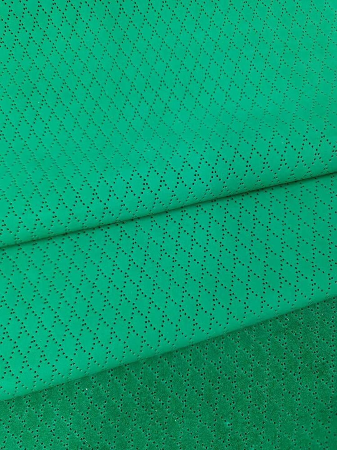 Bright Green Perforated Triangles PF109 Soft Leather - Etsy