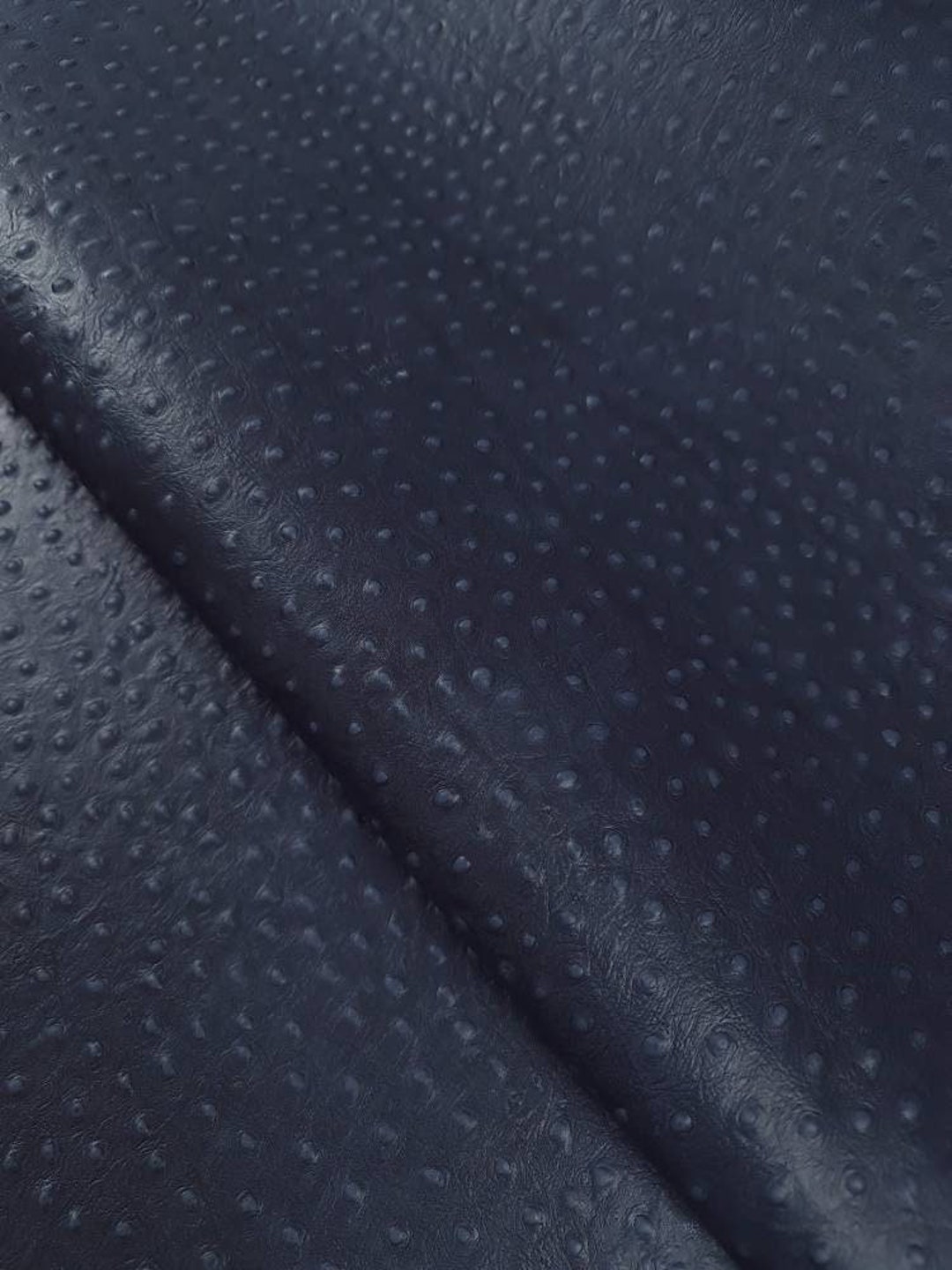 Navy Blue Ostrich Embossed Relief Leather - Etsy