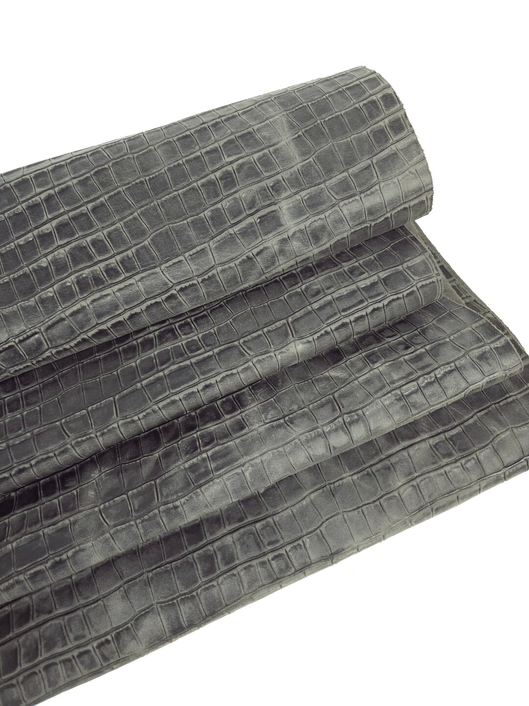 Granite Gray Crocodile Alligator Leather Embossed Texture - Etsy