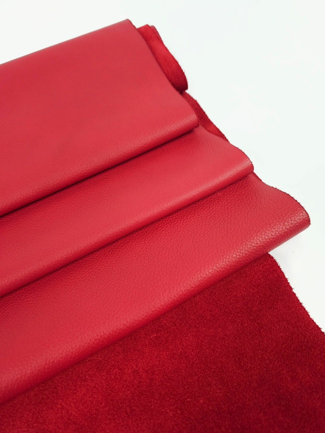 Rococco Red Roma Embossed Soft Natural Nappa Calf Leather - Etsy