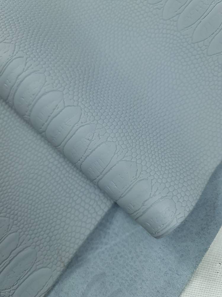 Dusty Blue Snake Leather Embossed Amazing Relief 0Z 1904 | Etsy