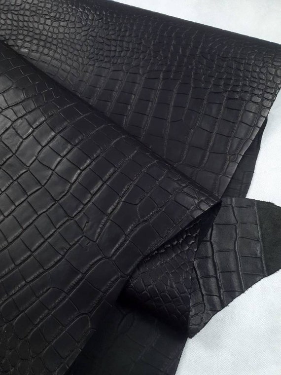 Jet Black Embossed Amazing Relief Crocodile Alligator 0Z 2021 | Etsy