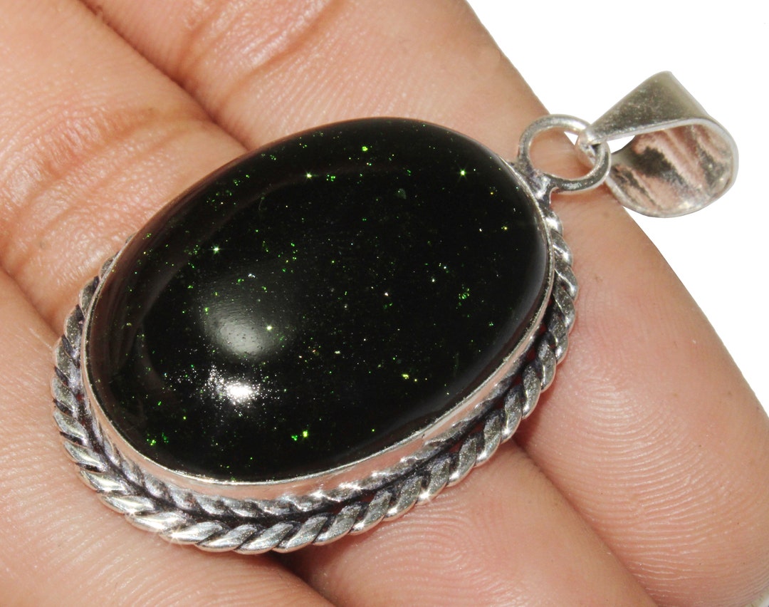 Green Goldstone Pendant, Goldstone Gemstone Pandant Jewelry, Gift for ...
