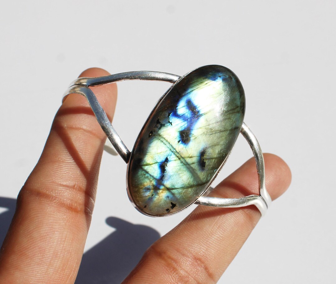 Labradorite Bangle , Labradorite Gemstone Bangle , Designer Cuff ...