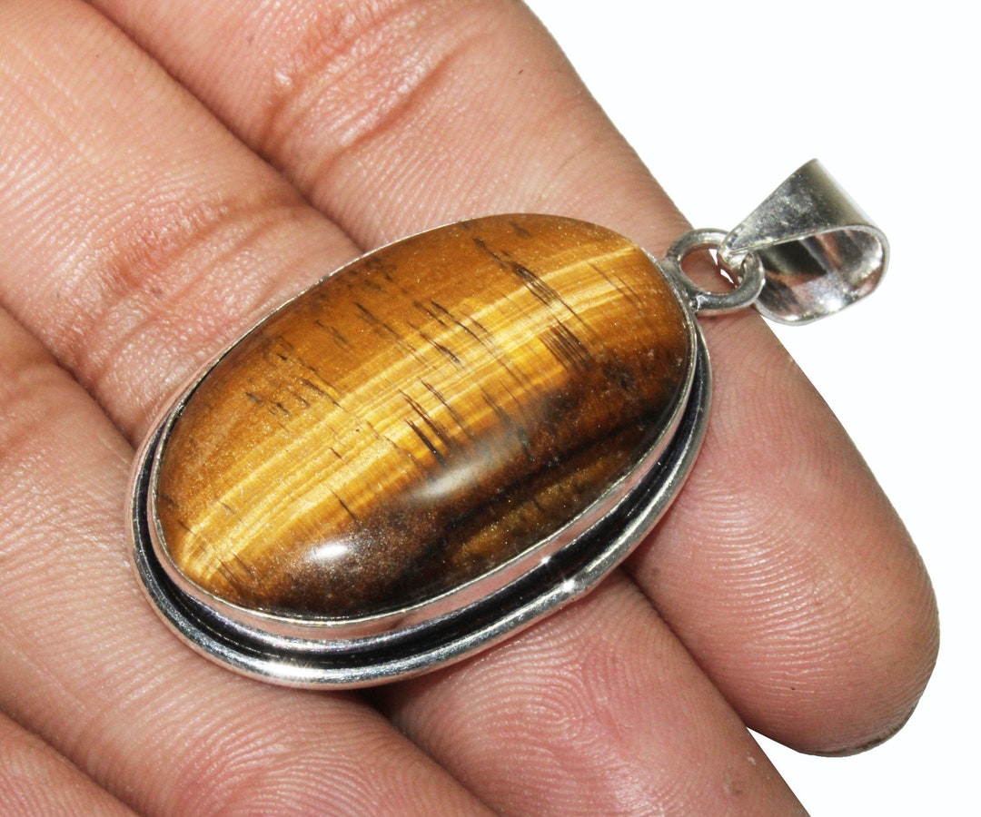 Natural Tiger Eye Pendant , Tiger Eye Gemstone Pandant , Healing ...