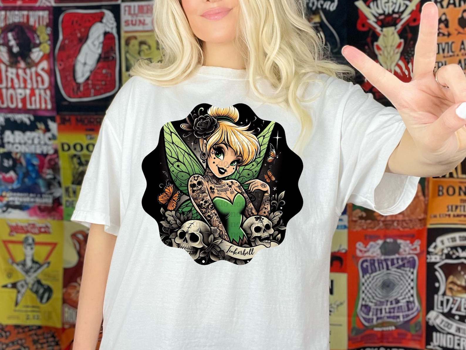 Tinkerbell Goth Skull Tattoo Bundle-2 PNG Digital Download Only.clipart ...