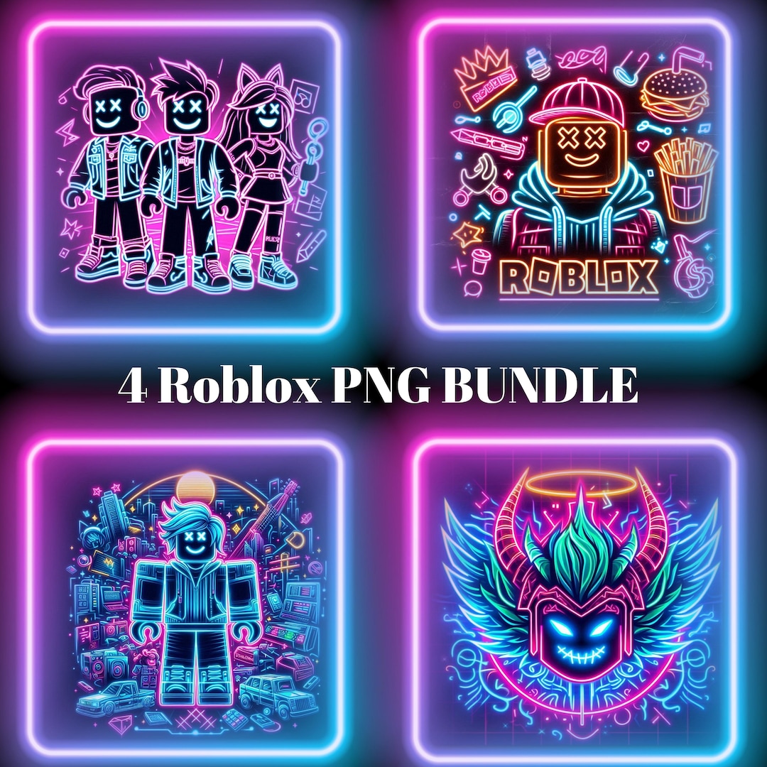 Bundle of 4 Roblox Neon Png's-digital Download Only.clipart, Printable ...