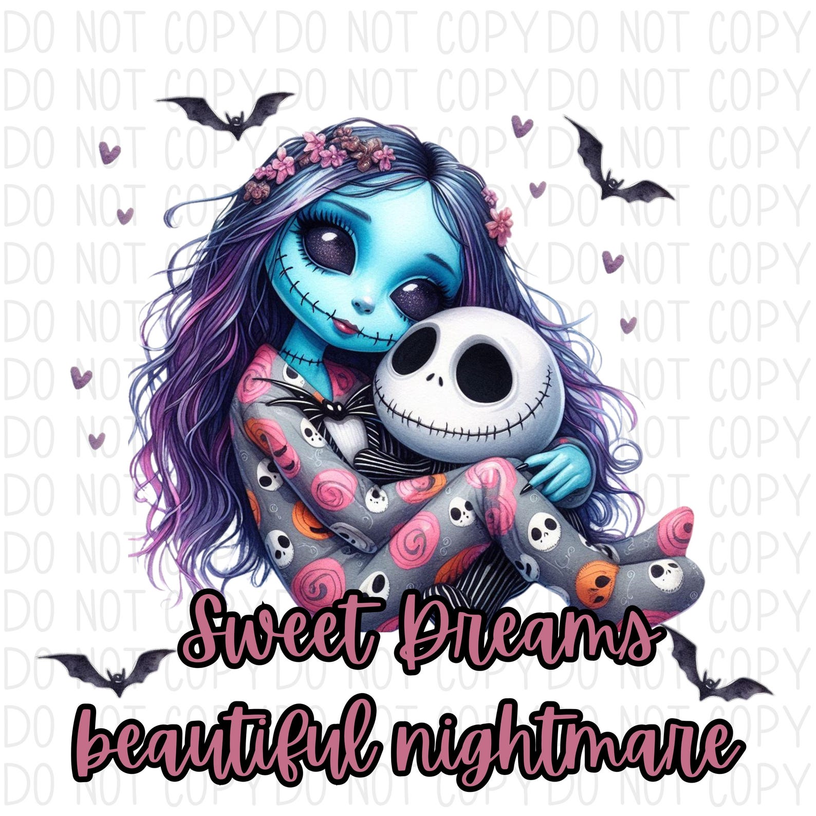 Sweet Dreams Sally & Jack Skellington-png Digital Download Only.clipart ...
