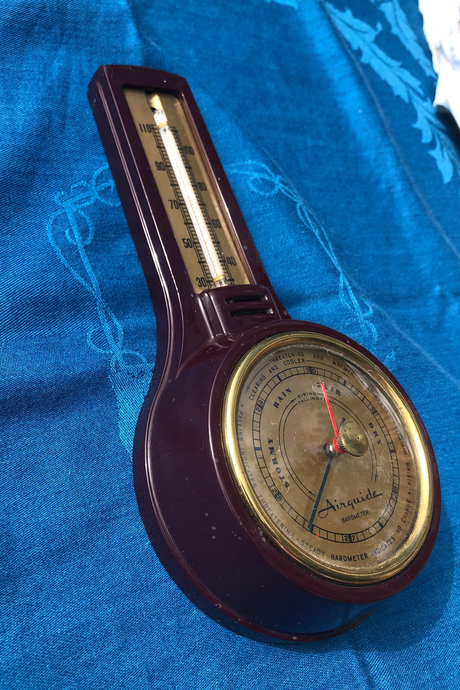 Vintage AIRGUIDE Barometer and Thermometer Weatherstation - Etsy