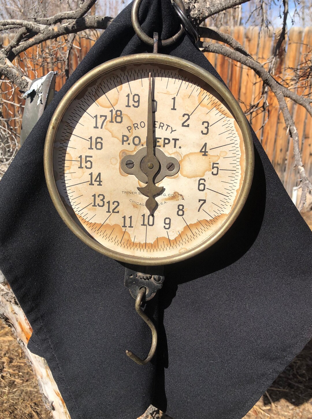 Antique Hanging Scale, Triner Scale, Property of P.O. Dept., Chicago IL ...