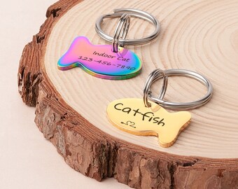 Gotags Personalized Cat Tag With Moon, Stars and Crystals Stainless ...