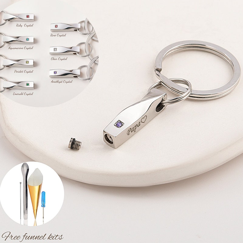 Unisex Birthstone Keychain - Etsy