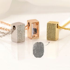 Fingerprint Cremation Jewelry - Fingerprint Urn Necklace Personalized ...