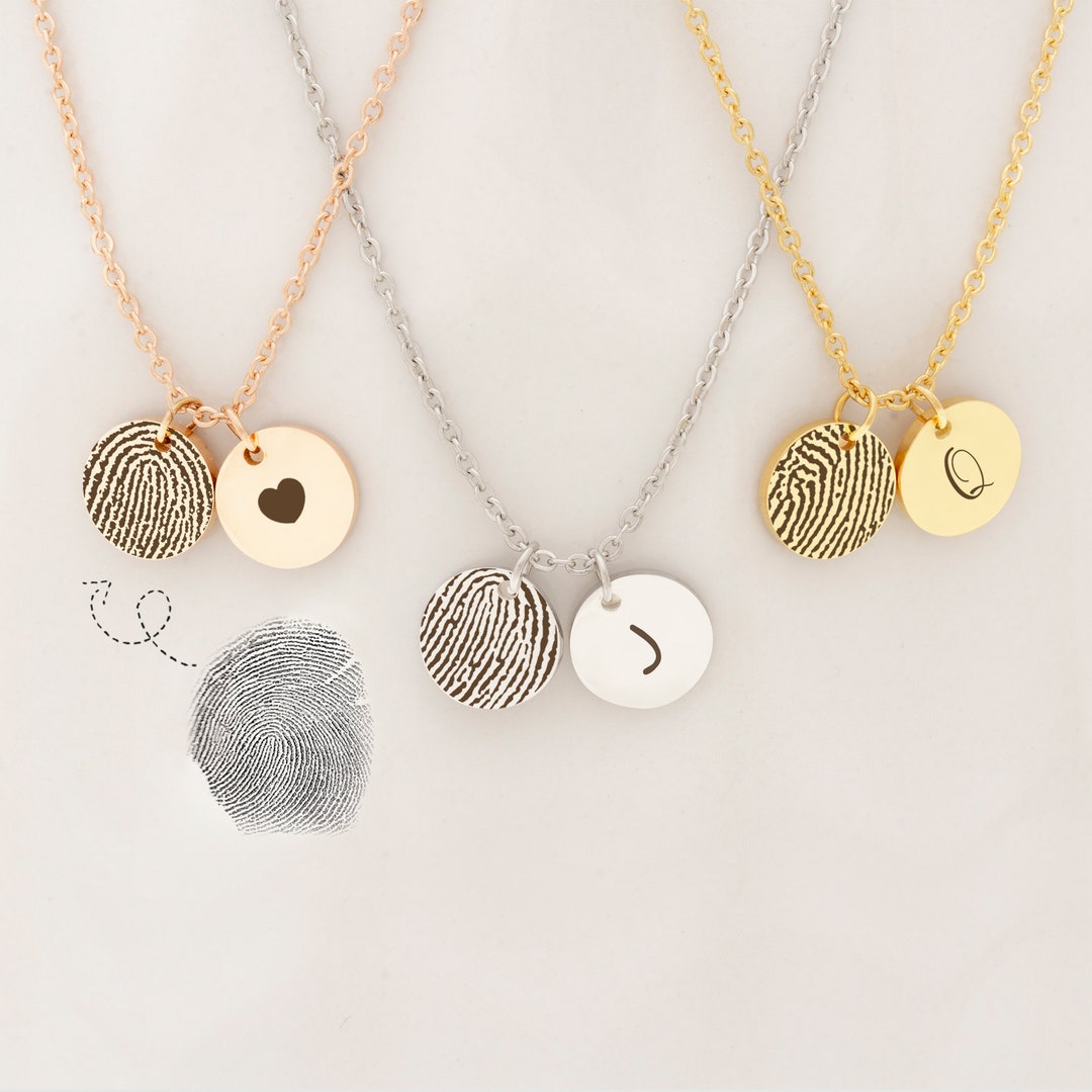 Fingerprint Jewelry Fingerprint Memorial Jewelry - Etsy