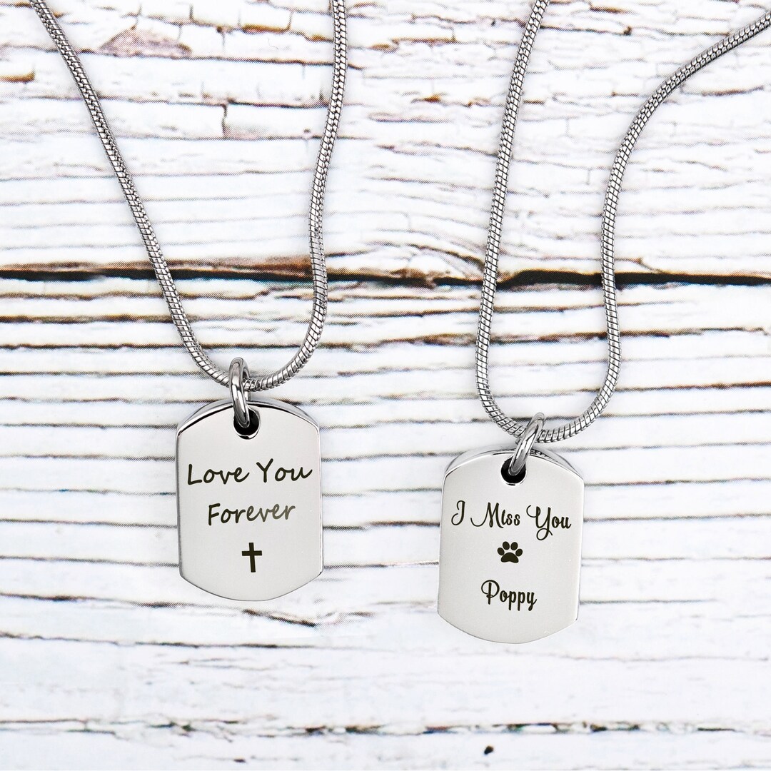 Engraving Cremation Urn Necklace Dog Tag Jewelry Memorial - Etsy