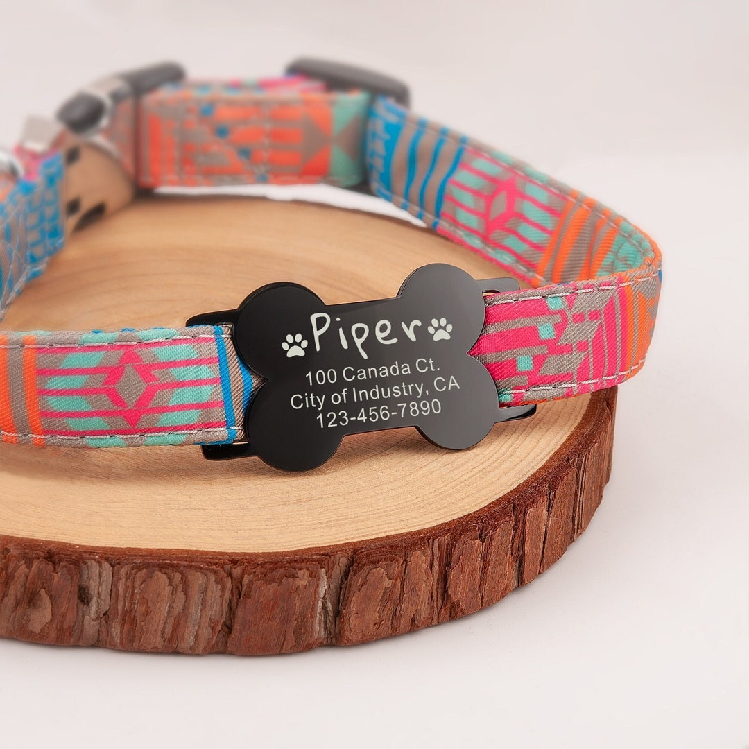 Slide on Dog Tag Custom Dog Tags Silent Dog Tag Personalized Silent Dog ...