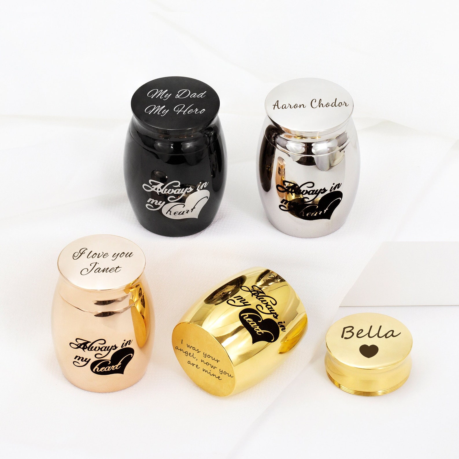 Personalized Mini Urn Always in My Heart Cremation Urns - Etsy