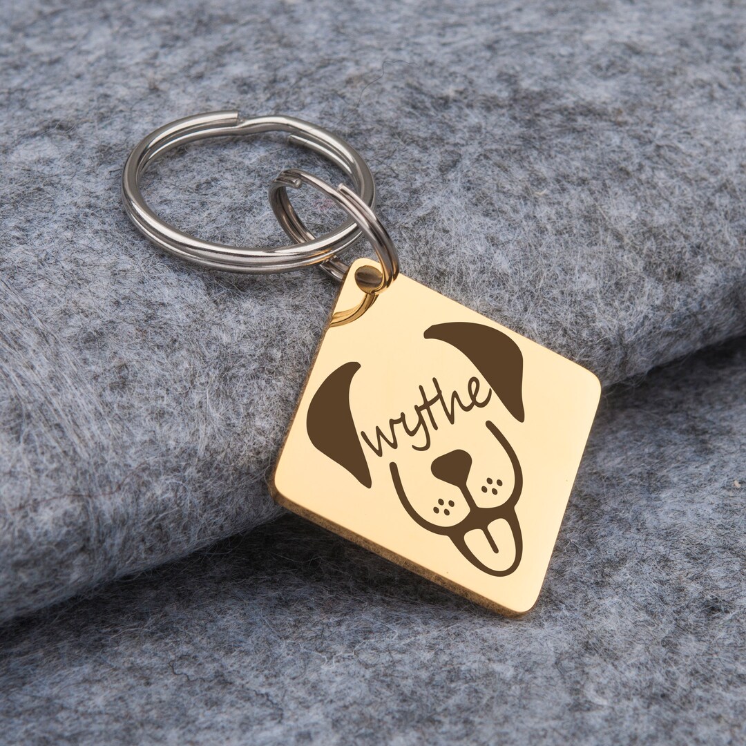 Dog Pet ID Name Tag, Custom Dog Name Collar Tag With Dog Ear Design ...