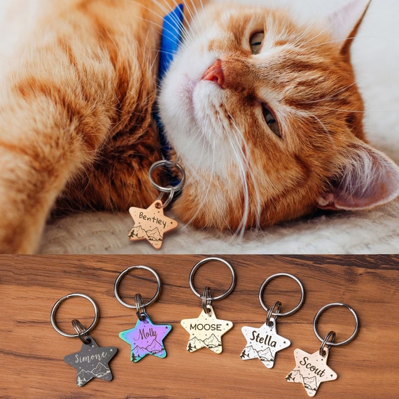 Cat Id Tag Pet Tag Cat Tag Personalized Cat Tag Small - Etsy