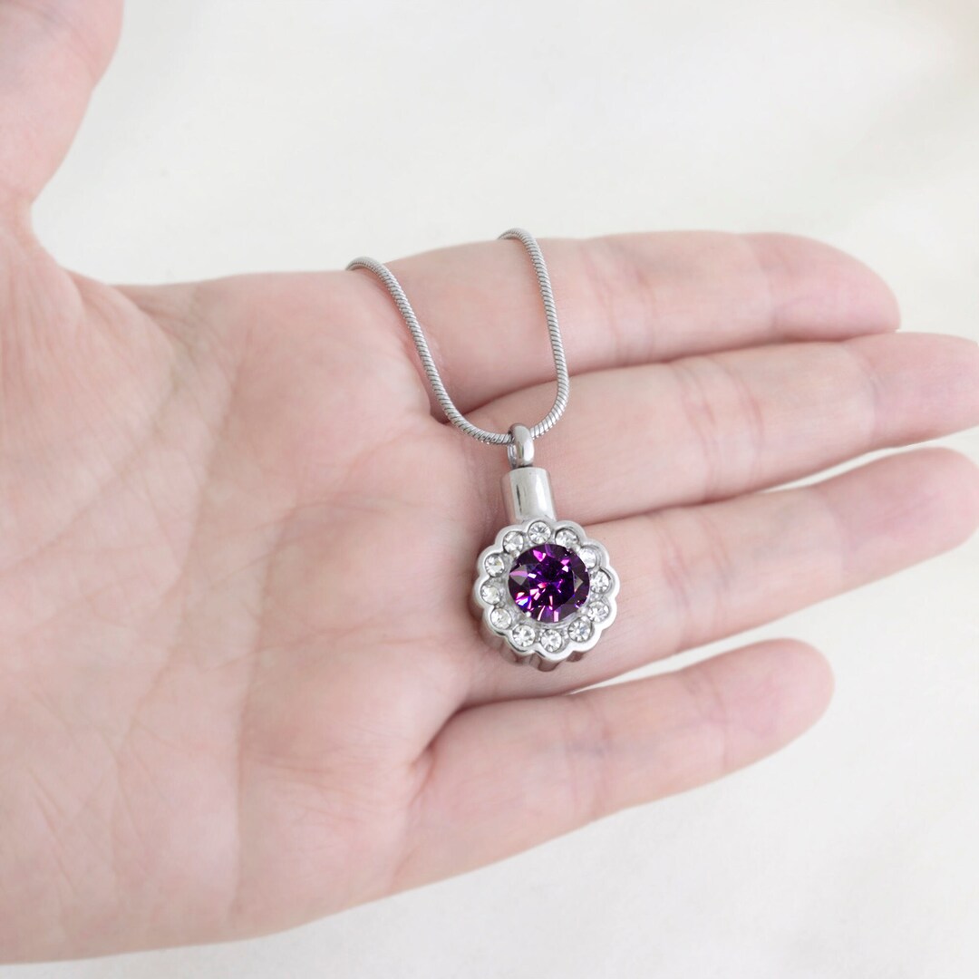 Cremation Jewelry for Women - Ashes Necklace Personalized - Crystal Urn ...