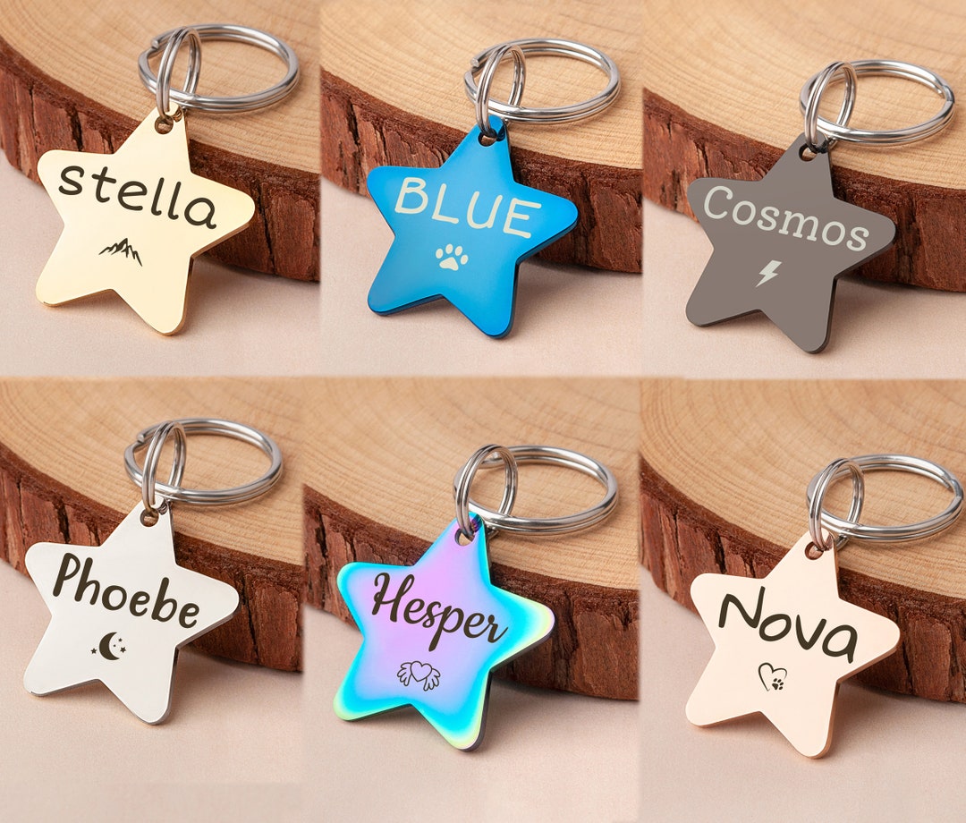 Dog Tag - Pet Tag - Custom Pet Name and Icon Id Tag - Star Shaped Dog ...