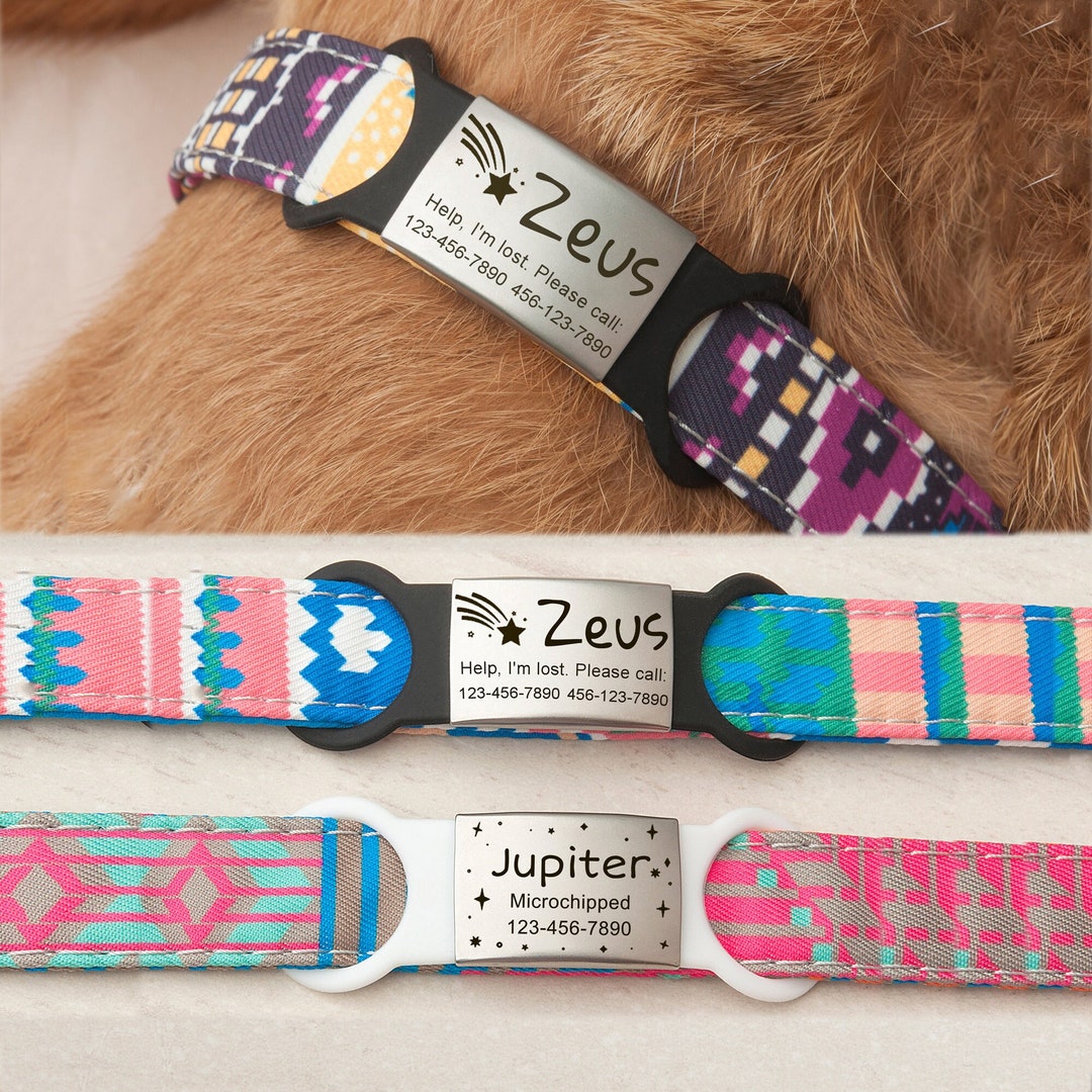 Cat Id Tag - Slide on Pet Id Tag - Cat Tag Personalized - Silent Pet ...