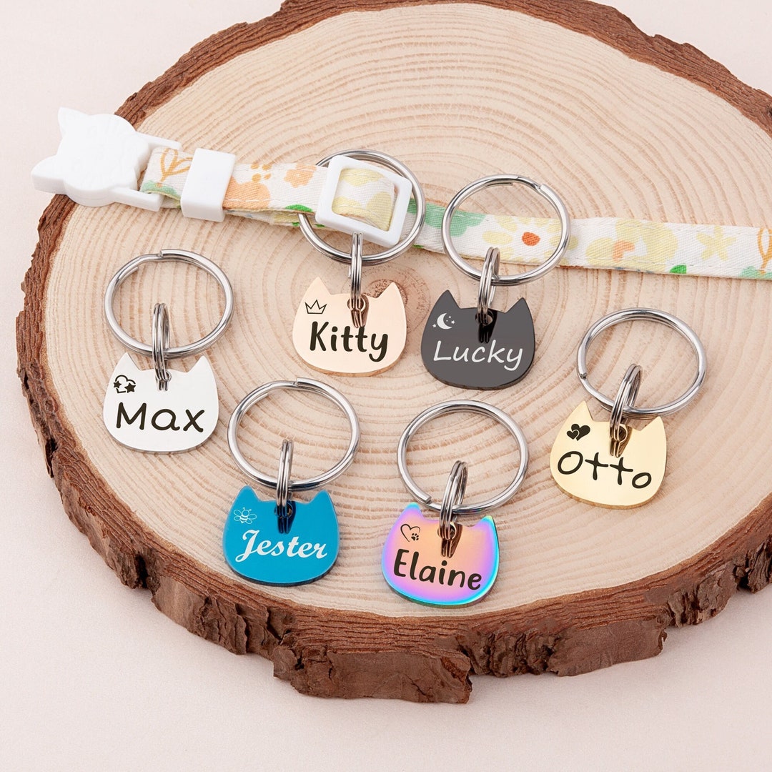 Cat Id Tag - Cat Tag Personalized - Cat Tag - Cat Collar Tag - Cat Name ...