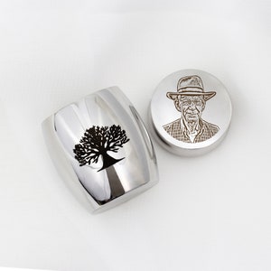 Portrait Photo Mini Urn - Engraving Photo Cremation Urn - Tree of Life ...