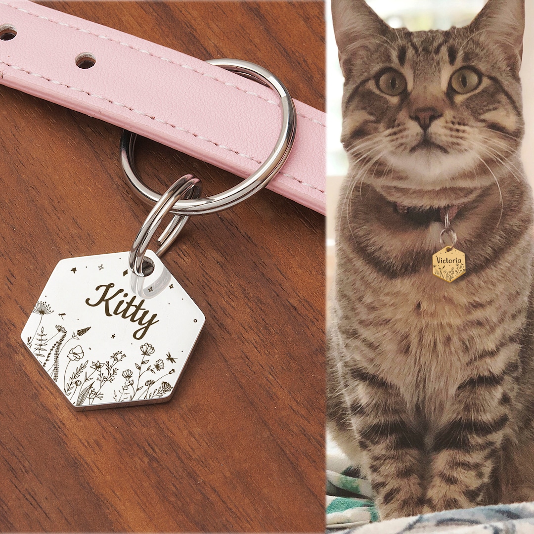 Pet Tag Personalized - Cat Id Tag Custom Engraved Metal Pet Tag - Wild ...