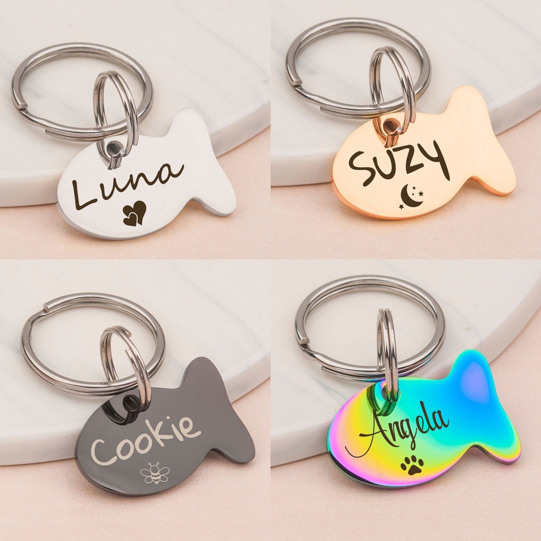 Cat Tag - Cat Tag Personalized - Cat Name Tags for Collar - Custom Cat ...