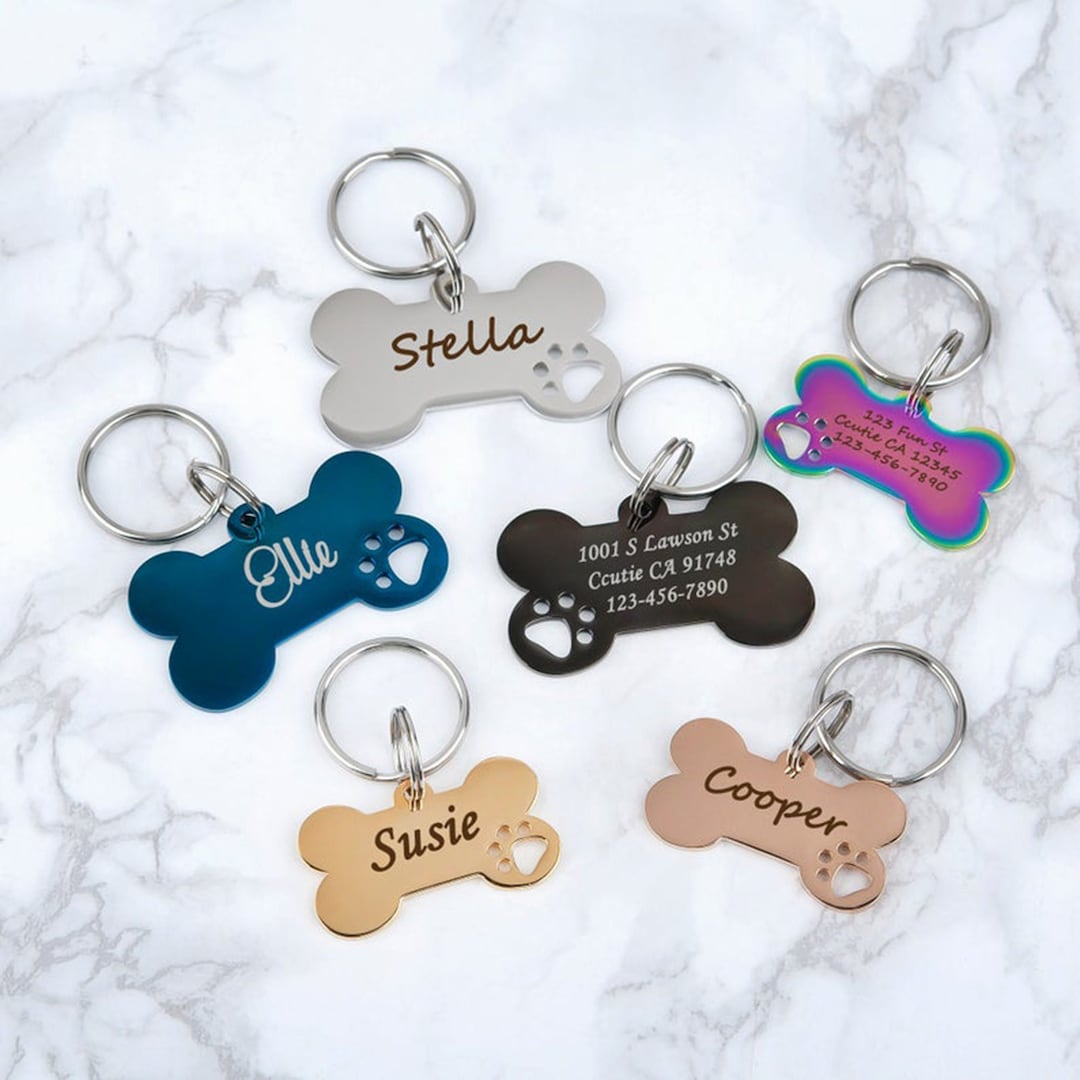 Dog Tag - Dog Tags for Dogs Personalized - Bone Shaped Dog Tag - Dog ...