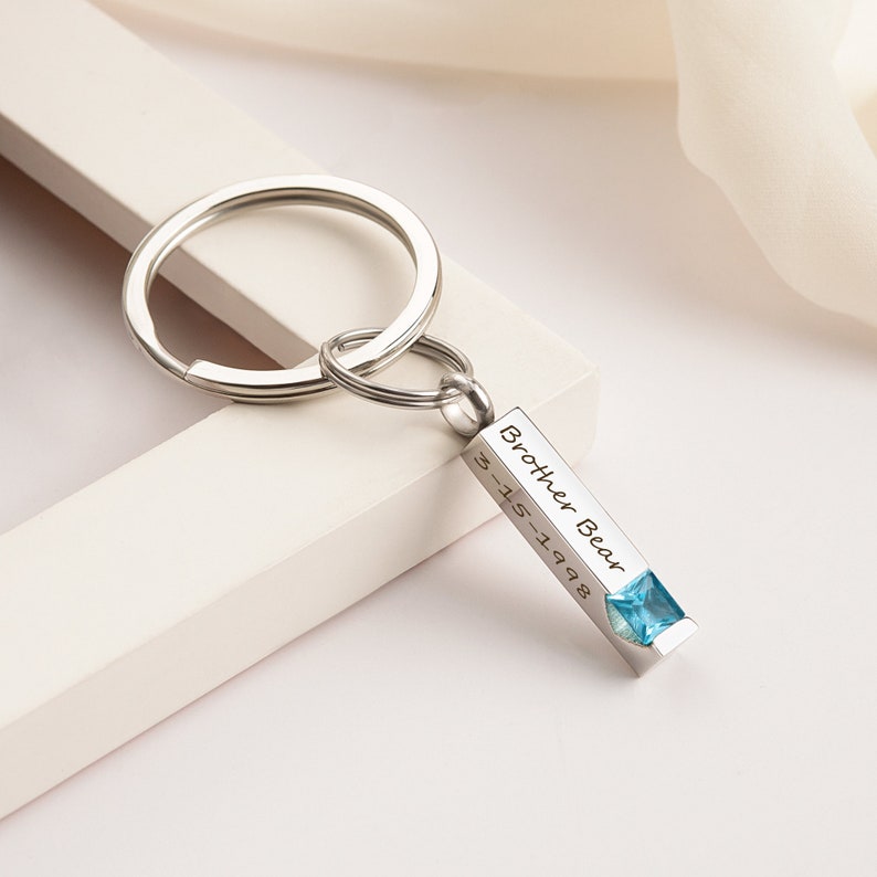 Personalized Cremation Urn - Engraved Memorial Keychain Birthstone ...