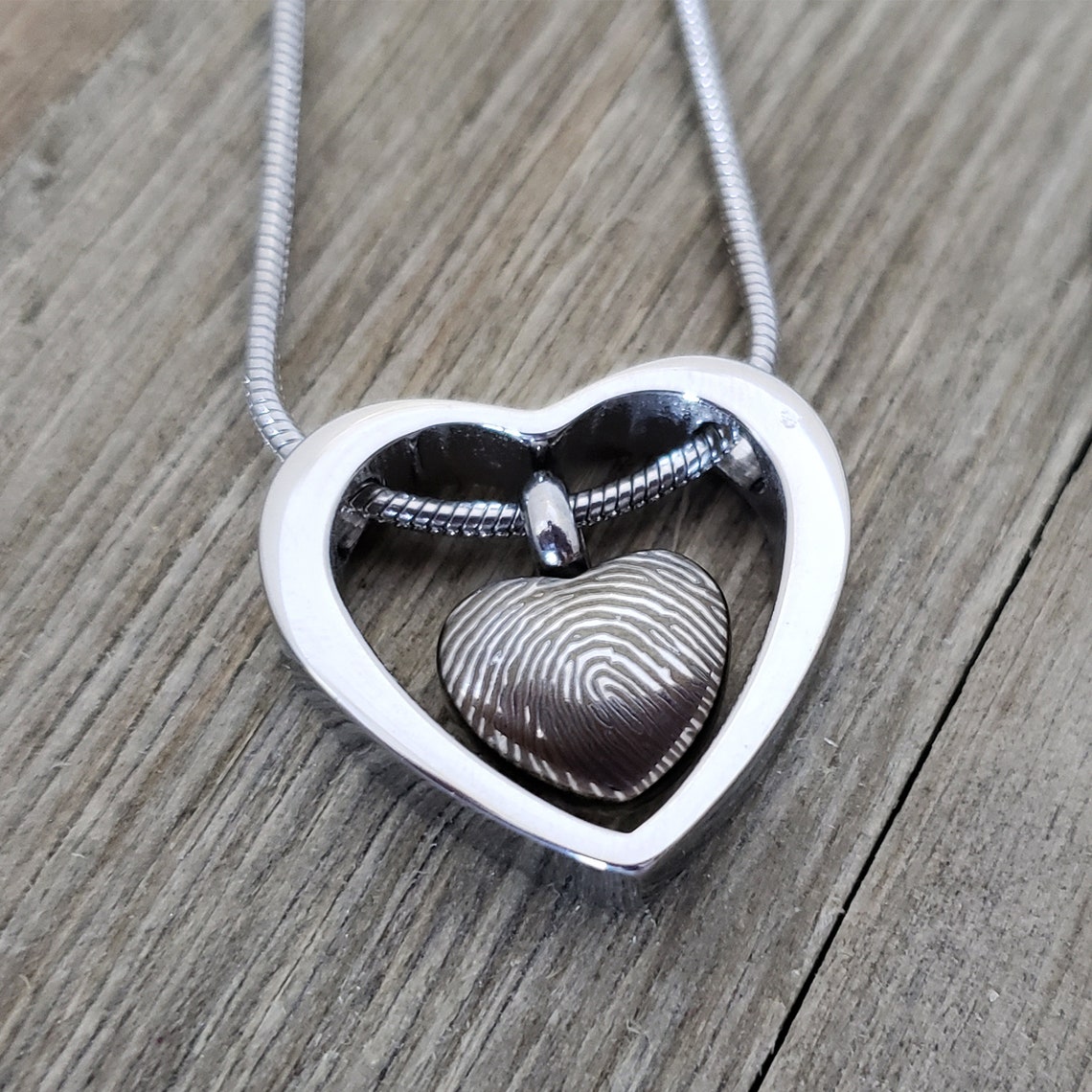 Fingerprint Cremation Urn Necklace Personalized Heart - Etsy