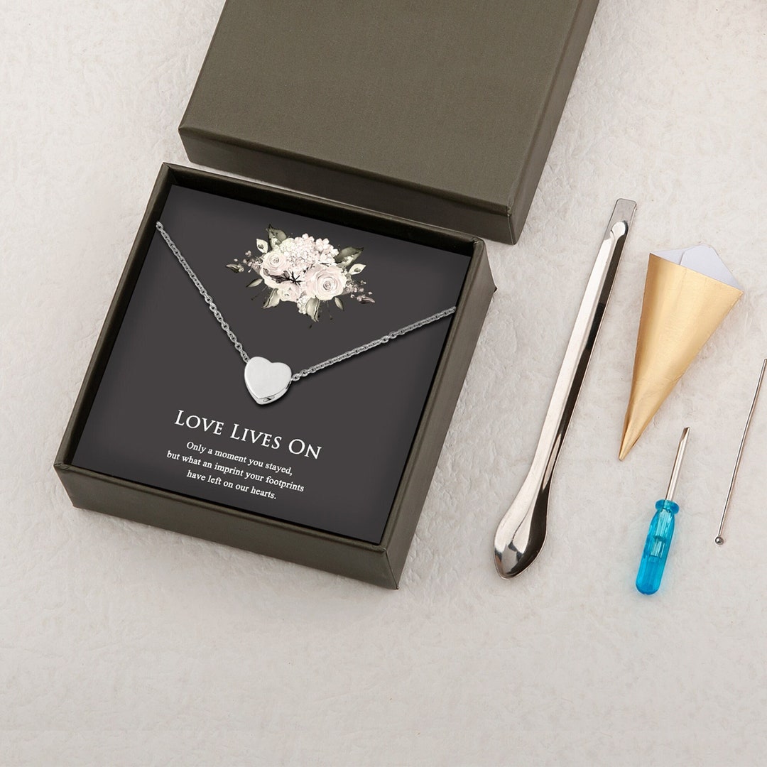 Urn Necklace Mini Heart Cremation Jewelry for Human Ashes, Cremation ...
