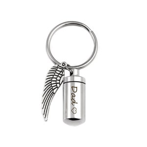 Urn Keychain for Human Ashes - Personalized Cremation Urn Keychain - Memorial Key Ring Angel ...