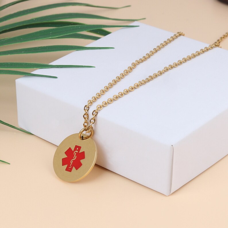 Personalized Medical ID Alert Necklace Women Medical Alert | Etsy