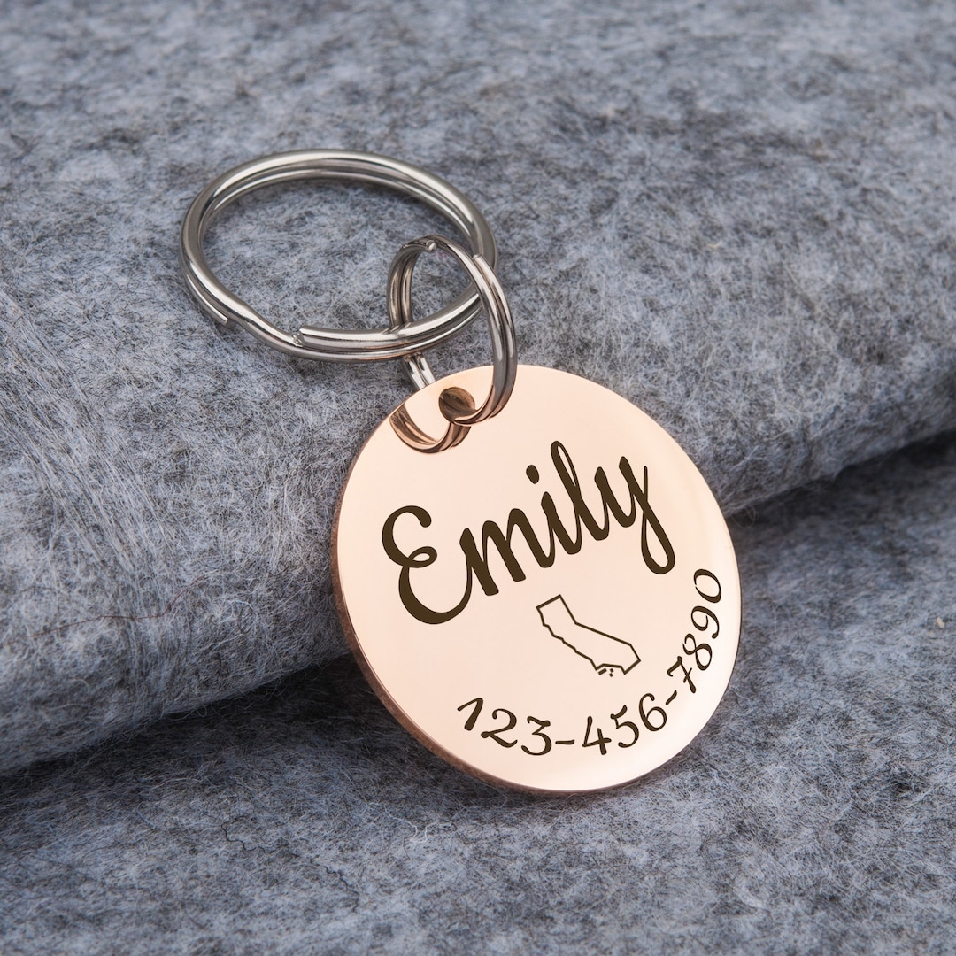 Dog Tag Dog Tags for Dogs State Dog ID Tag Engraved Dog Tag Cat Collar ...