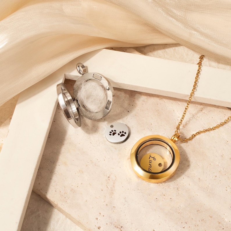 Custom Pet Hair Keepsake Cremation Jewelry - Glass Locket Memory ...