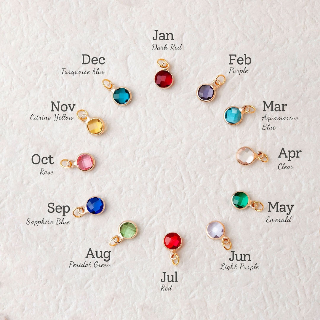 Add-on Birthstone Charm • Birthstone Charm • Small Birthstone Charm ...