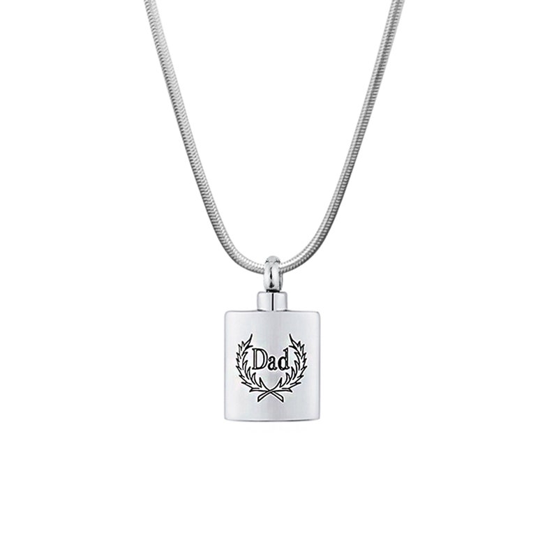 Cremation Jewelry - Personalized Dad Flask Ashes Necklace - Urn ...