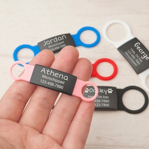 Cat Tags - Slide on Pet Tag - Custom Slide on Cat Id Tag - Cat Name Tag ...
