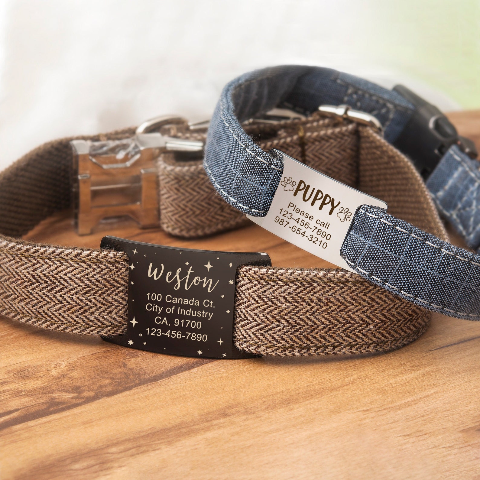 Dog Tag Slide on Dog Tag Personalized Silent Dog Tag Dog - Etsy