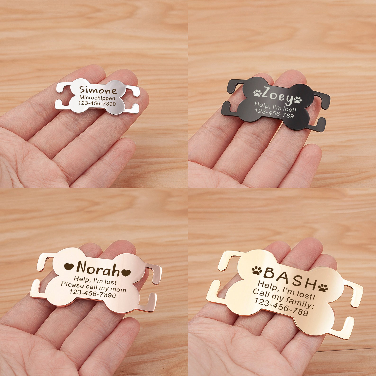 Dog Tag Custom Silent Dog Tag Dog Tags for Dogs Personalized Silent Dog ...