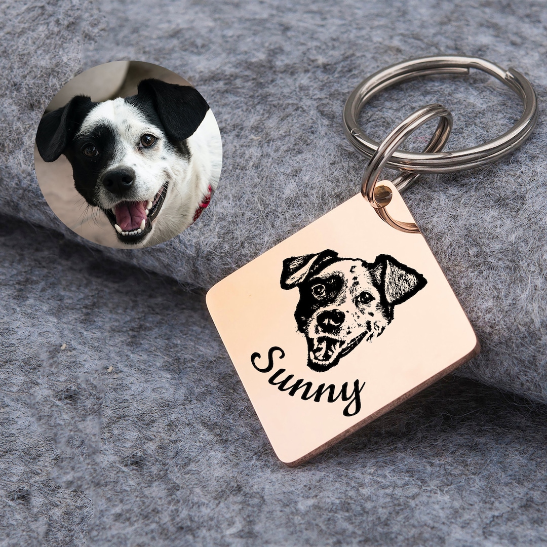 Dog Tag Dog Tags for Dogs Personalized Pet Portrait Dog Tag Custom Dog ...