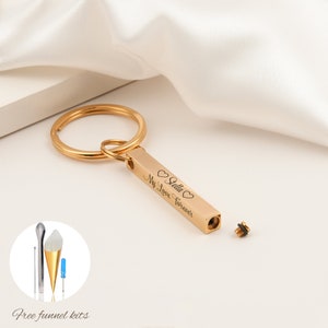 Cremation Keychain Personalized - Urn Keychain for Human Ashes ...