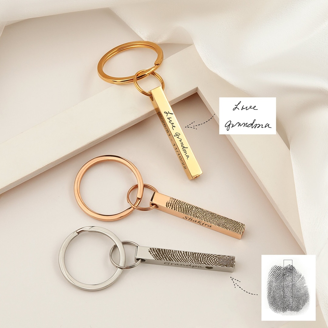 Fingerprint Jewelry - Urn Keychain - Personalized Cremation Keychain ...