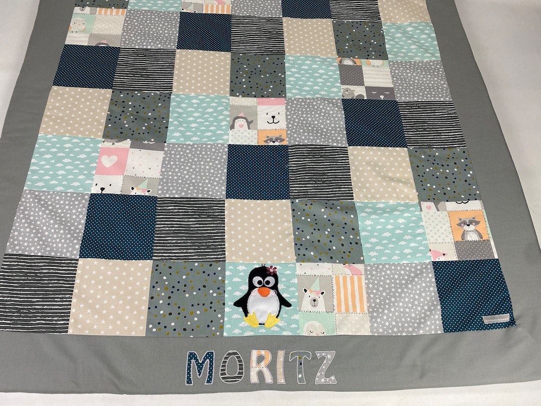 Baby Blanket/playmat *patchwork Penguin * KRD3056 - Etsy